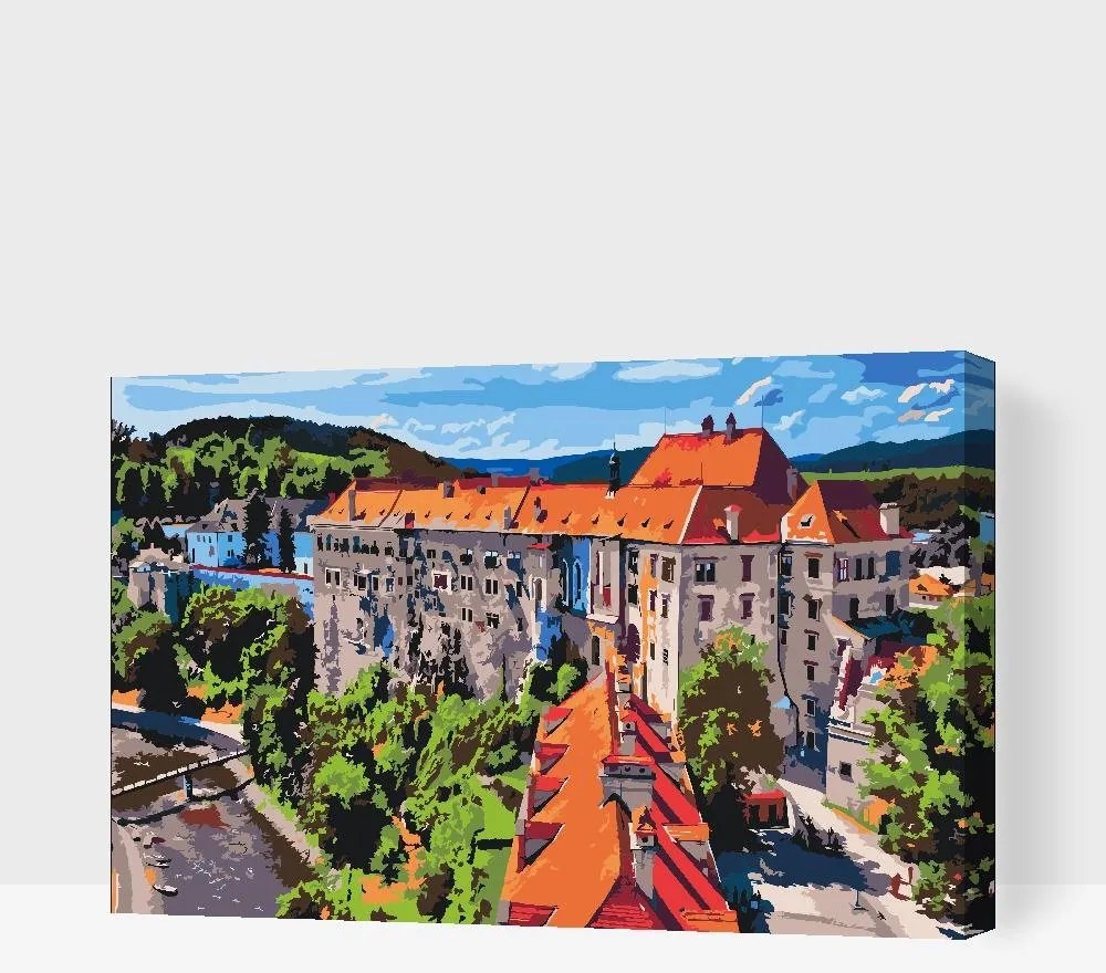 Painting queens painting queens, malování podle čísel, český krumlov 2, 40 × 60 cm, bez rámu a bez vypnutí plátna
