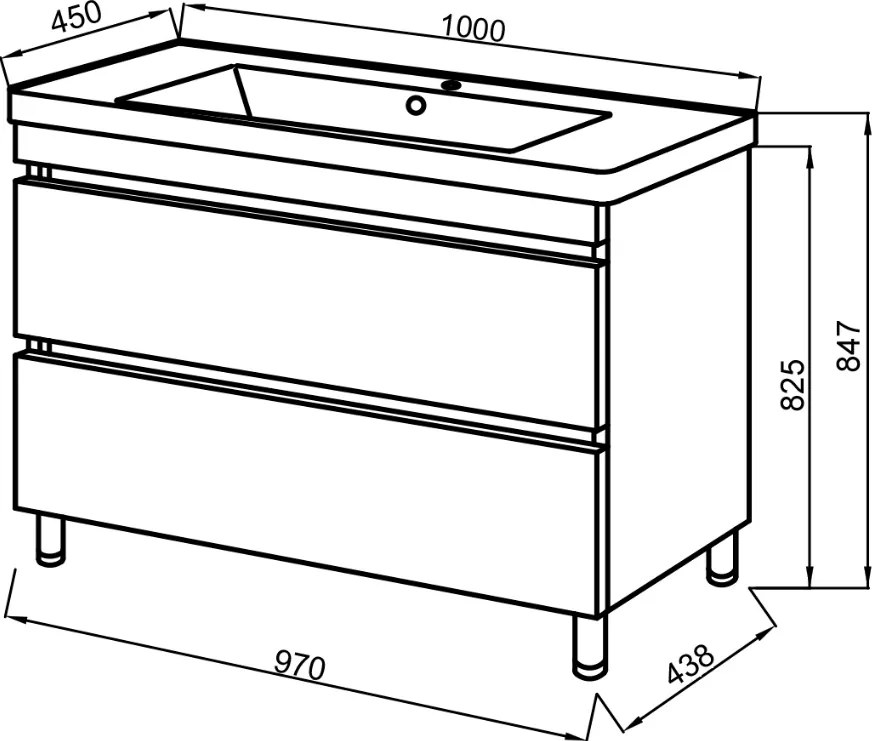 Lavedo Monaco I 100 koupelnová skříňka s umyvadlem