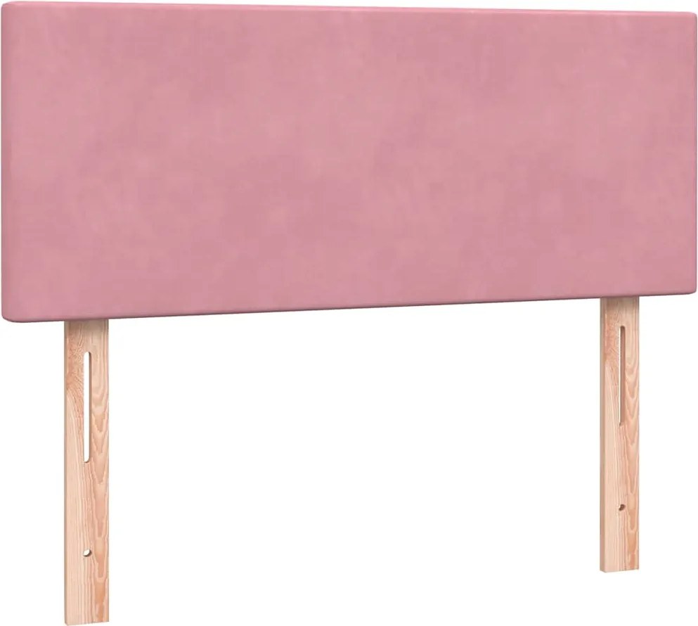 Box spring postel s matrací růžová 120x220 cm samet 3316064
