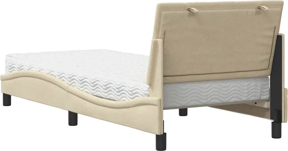 Postel s matrací Hanko krémová 80 x 200 cm textil 3310494