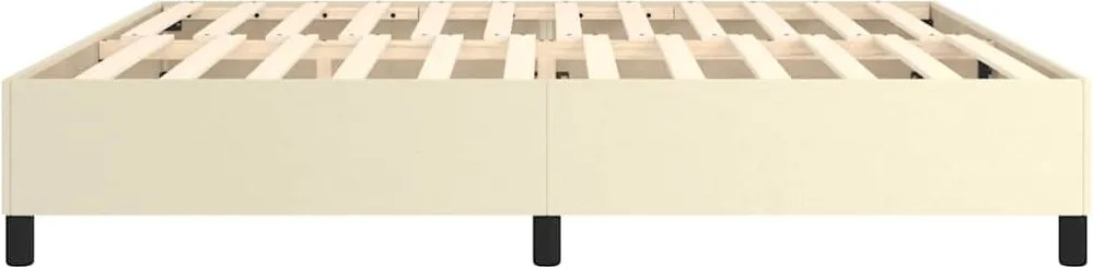 Rám postele s boxspringem krémová 200 x 200 cm umělá kůže 3121067