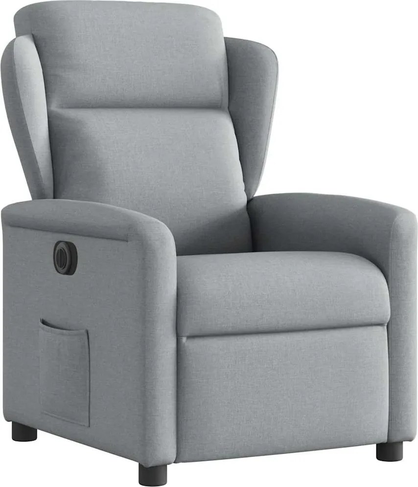 Elektrické polohovací křeslo světle šedé textil 3303114