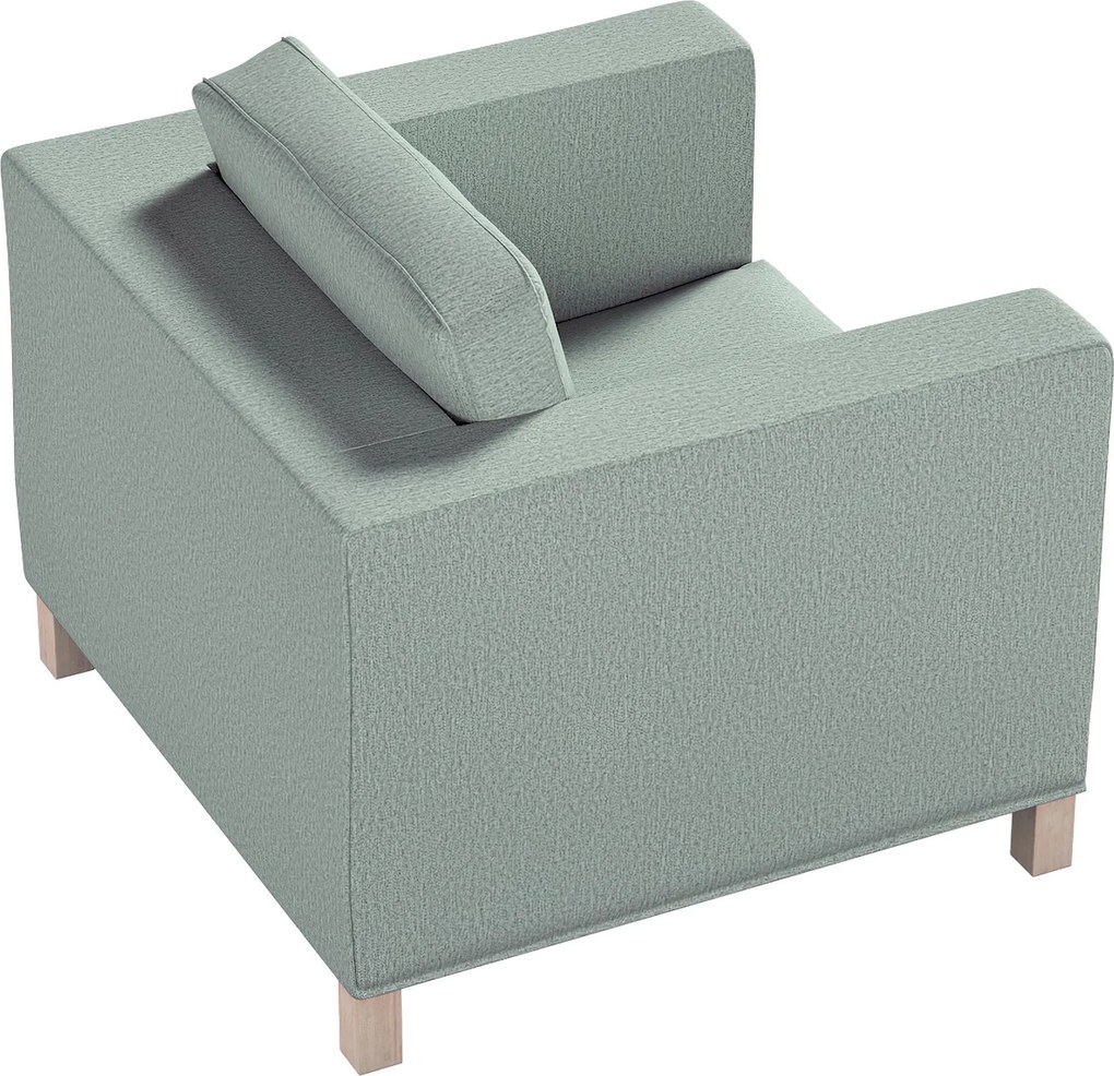 Potah na křesko IKEA Karlanda, krátký barva zelená látka pletený vzor