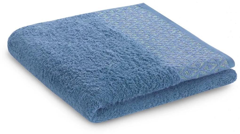 Bavlněný ručník osuška se stříbrným zdobením Tmavě modrá MIDAL
