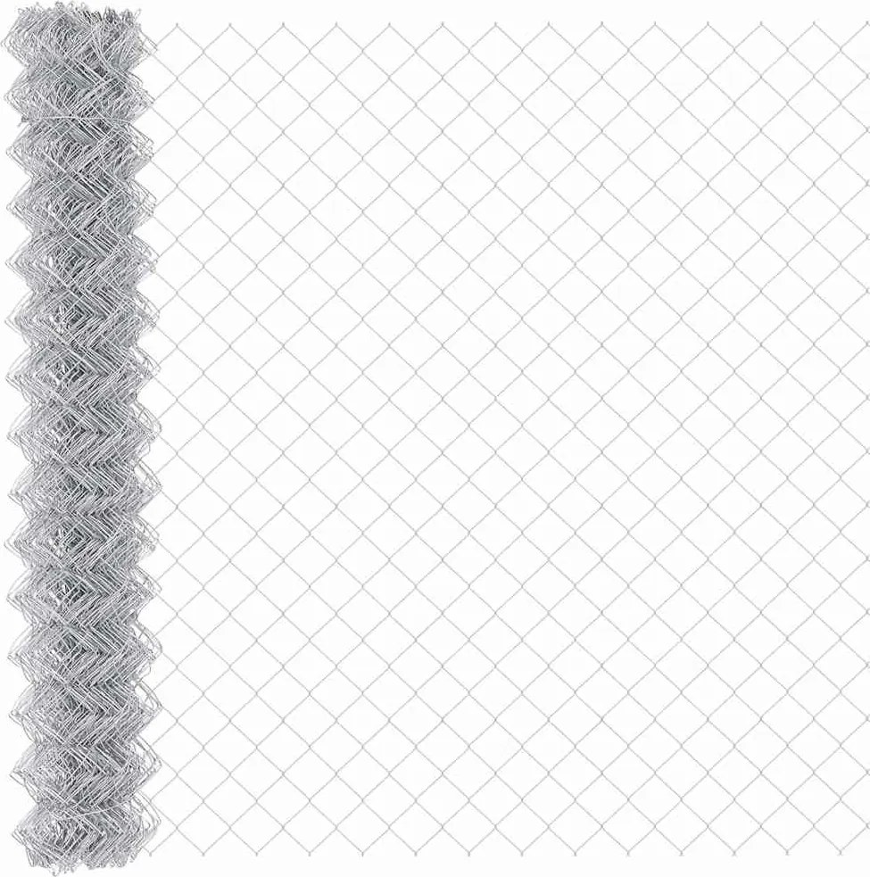 Plot s řetězovým odkazem a sloupkem 10 x 1,5 m Pozinkovaná ocel 3336299