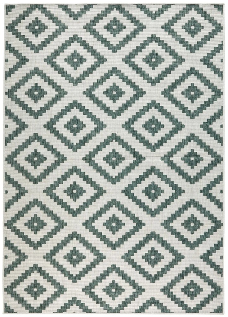 NORTHRUGS - Hanse Home koberce Kusový koberec Twin-Wendeteppiche 103131 grün creme - 80x250 cm