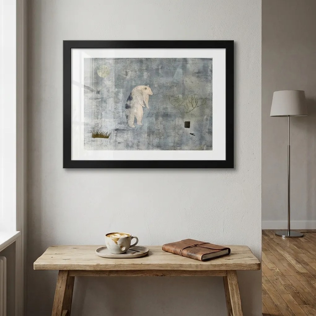 Andrea Tachezy | Medvěd Rám: Bílý, Velikost: 30 x 40 cm