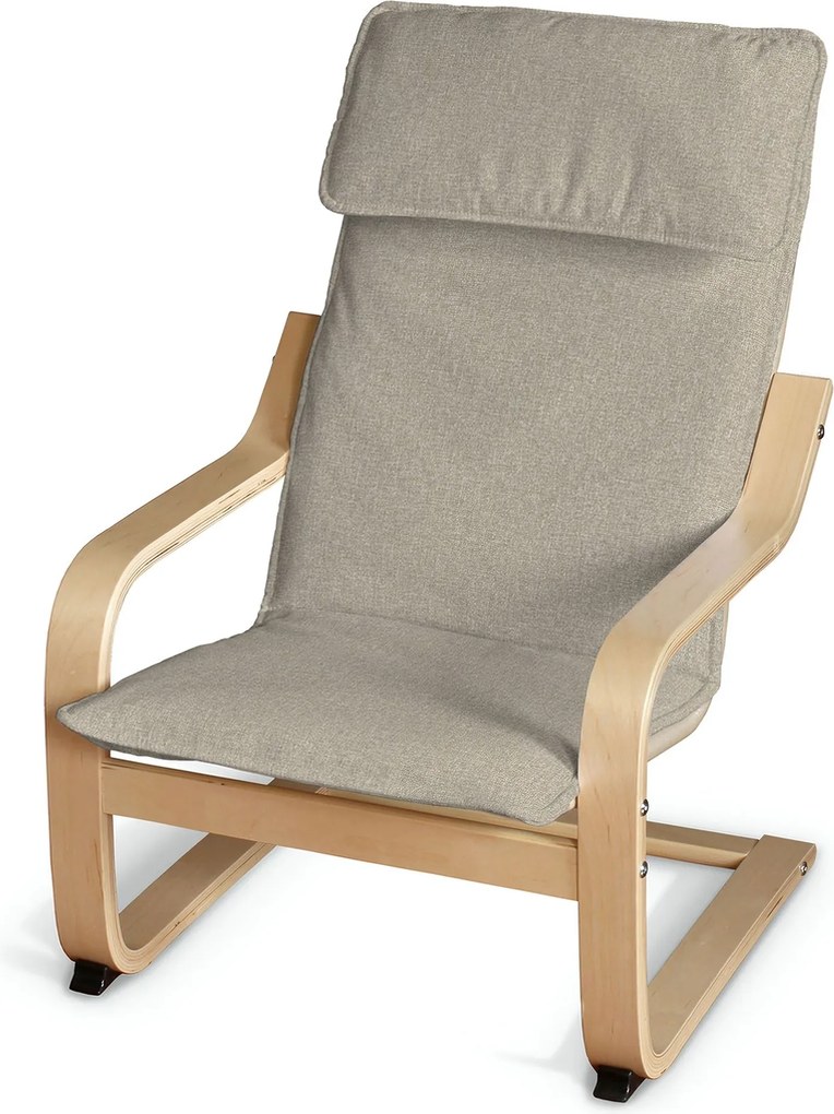 Sedák na dětské křeslo IKEA Poäng barva béžová látka pletený vzor