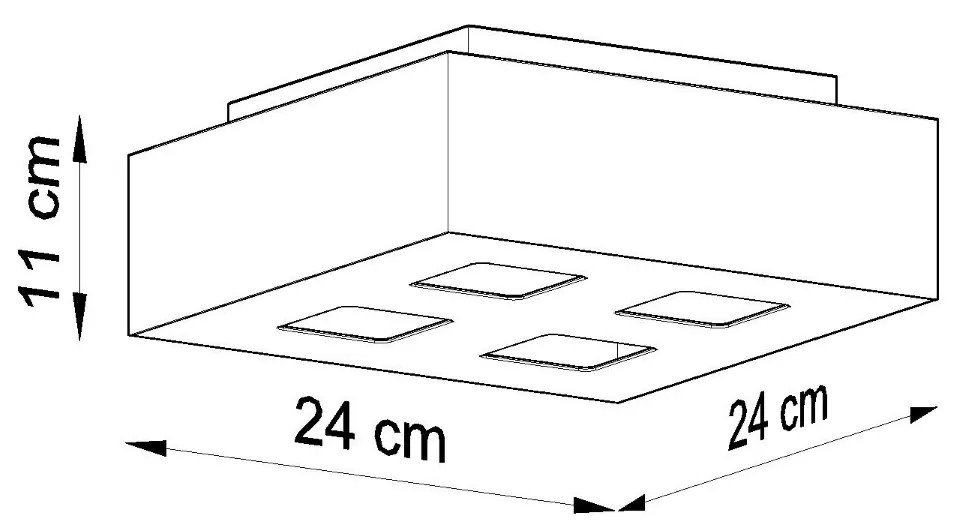 Stropní svítidlo Mono 4, 1x černé/bílé kovové stínítko