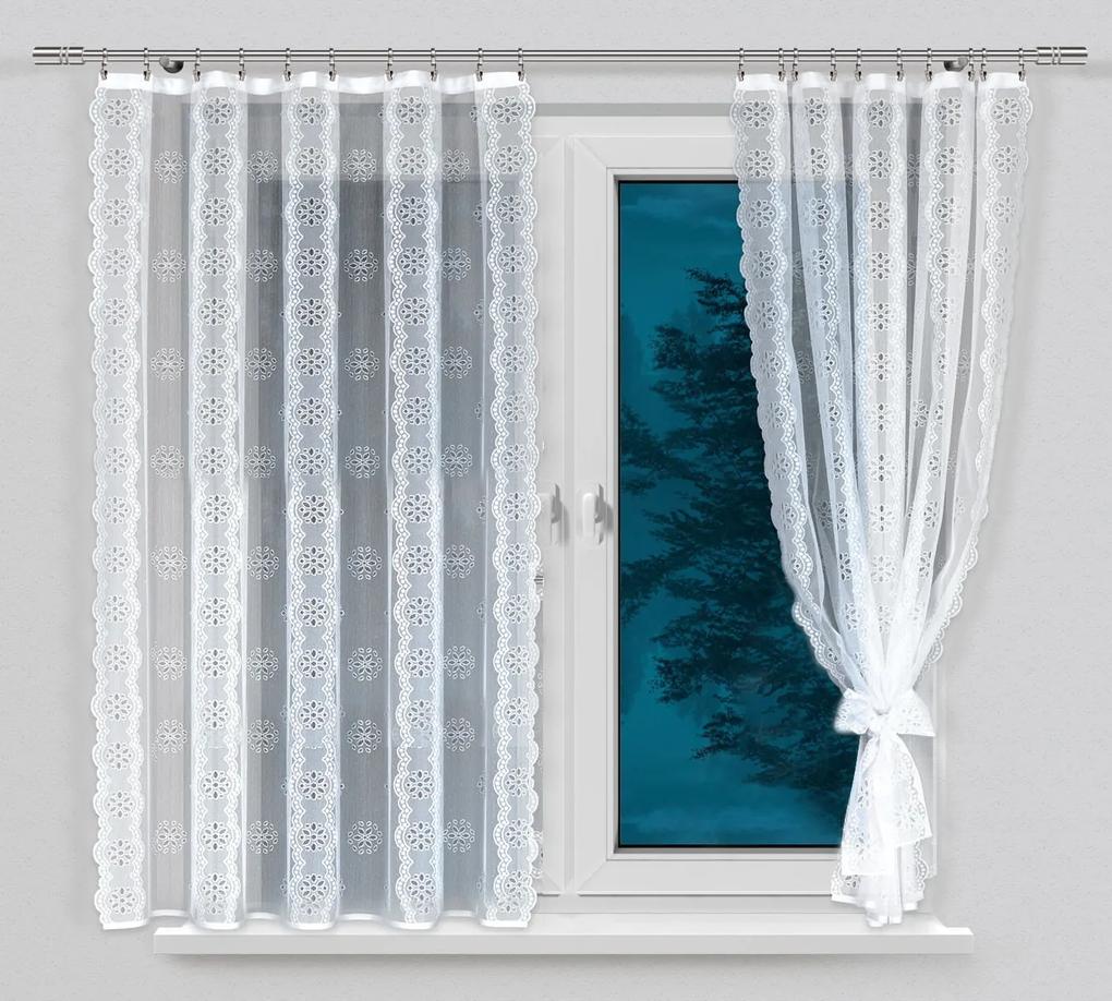 SET 2 KUSY - Dekorační žakárová záclona s řasící páskou AZURO 150 bílá 2x 170x150 cm MyBestHome