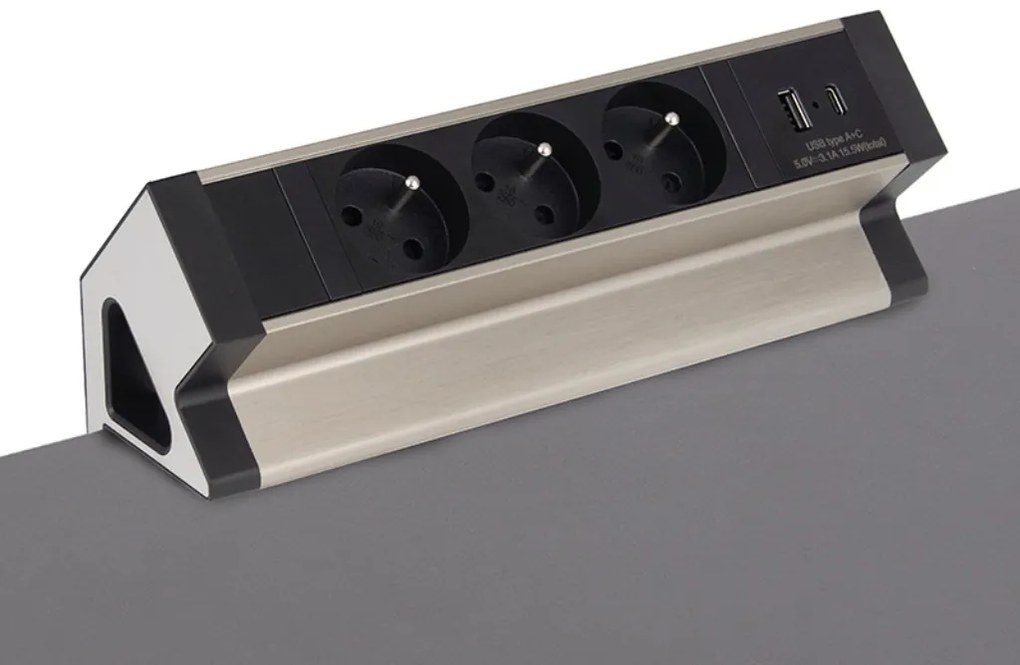 IN-LIGHT Zásuvka DESK - 3x 230V a USB nab. A+C