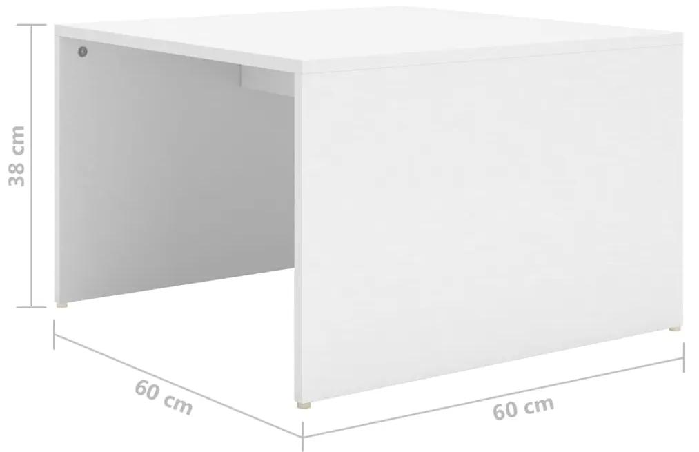vidaXL Hnízdové konferenční stolky 3 ks bílé 60x60x38 cm dřevotříska