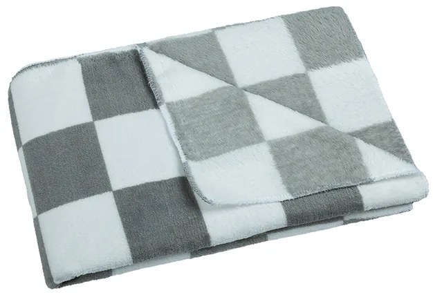 Bellatex Přikrývka Korall micro 100x150 cm Kostka Šedá