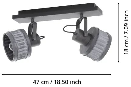 Eglo 43445 - Bodové svítidlo TURROCK 2xE27/28W/230V