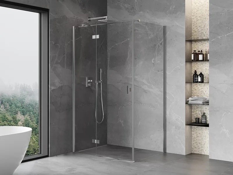 Mexen, Mexen Mist HT sklápěcí sprchový kout levý 95 x 70 cm, průhledný, chrom - 8A5T-095-070-01-00-L
