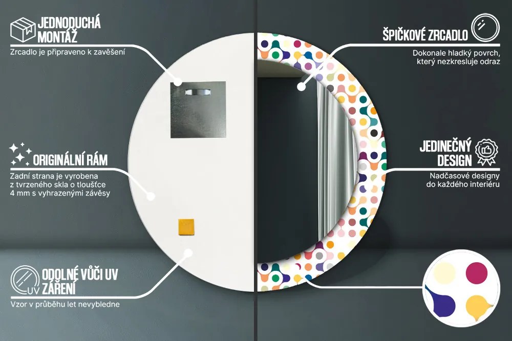 Kulaté dekorativní zrcadlo Bezproblémové vícenásobné fi 70 cm