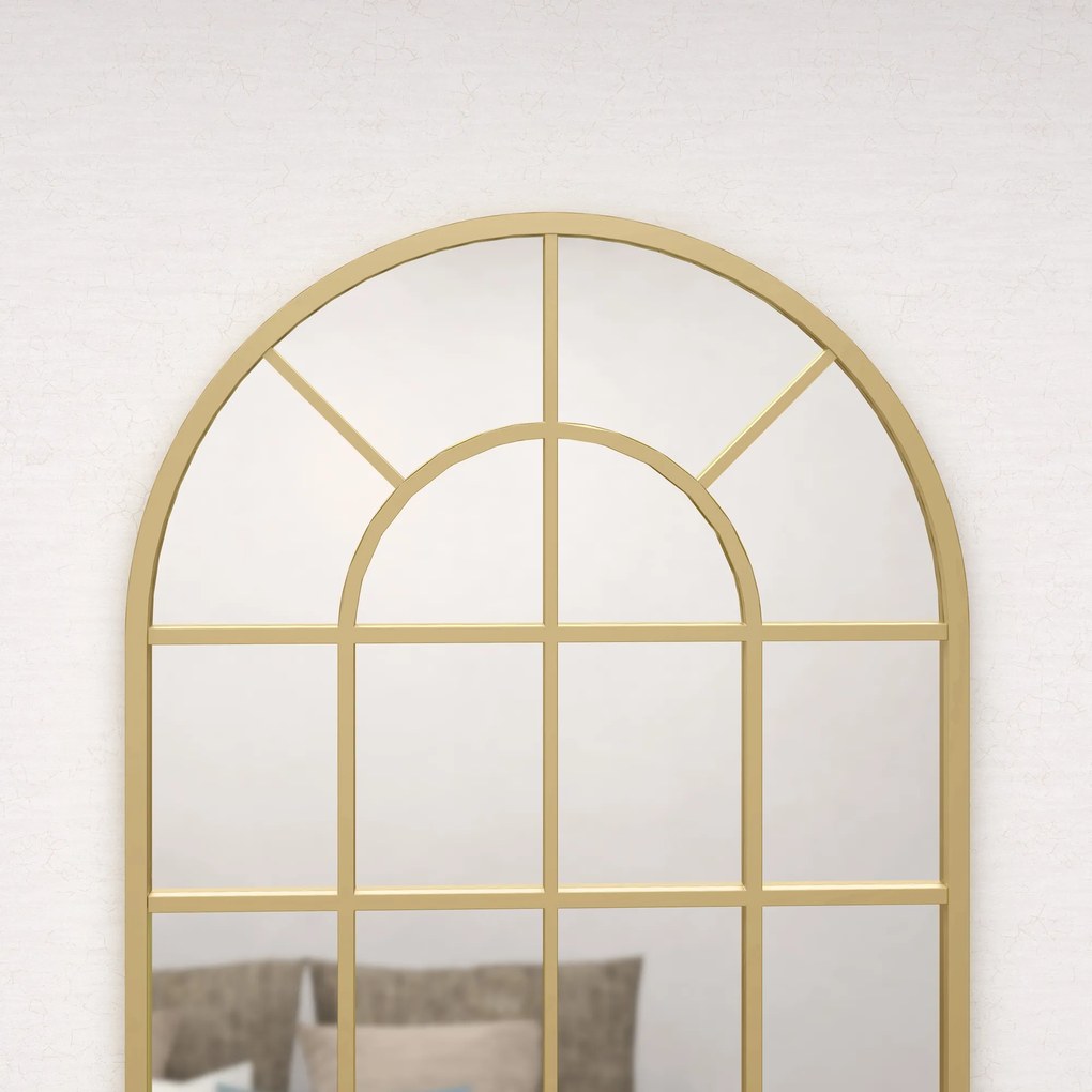 HOMCOM Nástěnné zrcadlo - Zrcadlo do šatny 110 x 65 cm Dekorativní zrcadlo s kovovým rámem Zavěšené zrcadlo do obývacího pokoje pro ložnici Zlaté