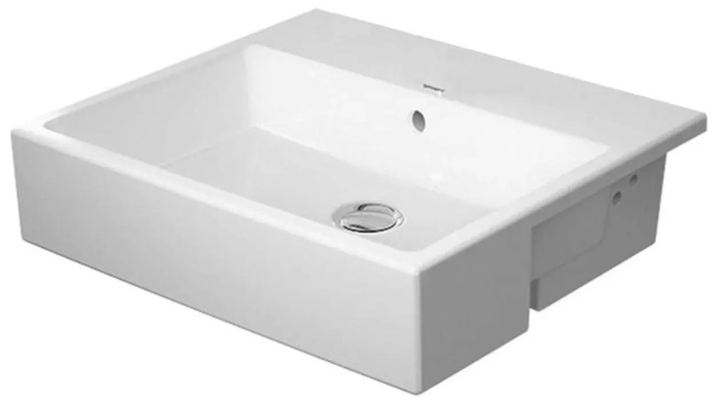 Duravit Vero Air - Umyvadlo polozápustné 55x47 cm, s přepadem, bez otvoru pro baterii, WonderGliss, bílá 03825500601