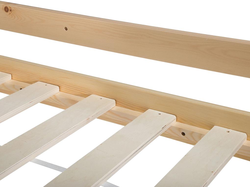 Dřevěná patrová postel 90x200 cm REVIN Beliani