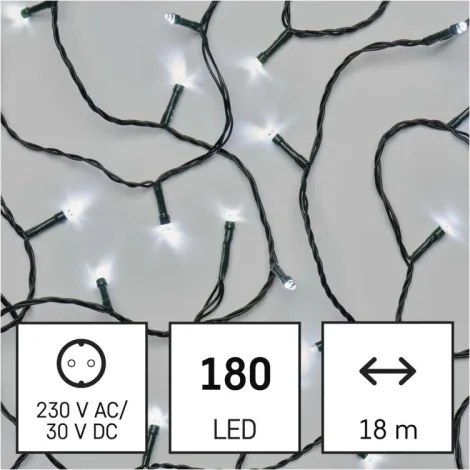 Vánoční osvětlení EMOS D4AC09 ZY2159 180LED řetěz 18m studená bílá 8 programů svícení