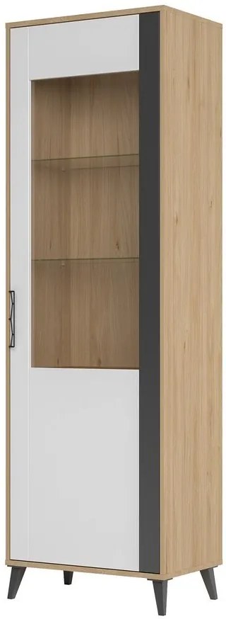 Casarredo - Komfort nábytek Vitrína DONORI 11, 1D ořech americký/bílá/grafit