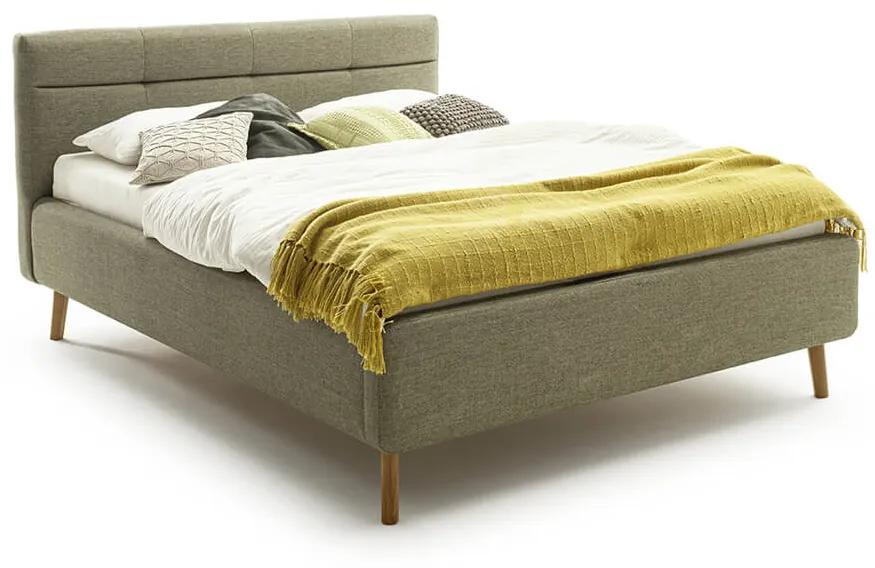 Dvoulůžková postel anika s úložným prostorem 180 x 200 cm zelená MUZZA