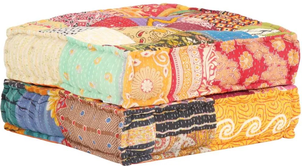 Pouf 60 x 70 x 36 cm patchwork textil 287707
