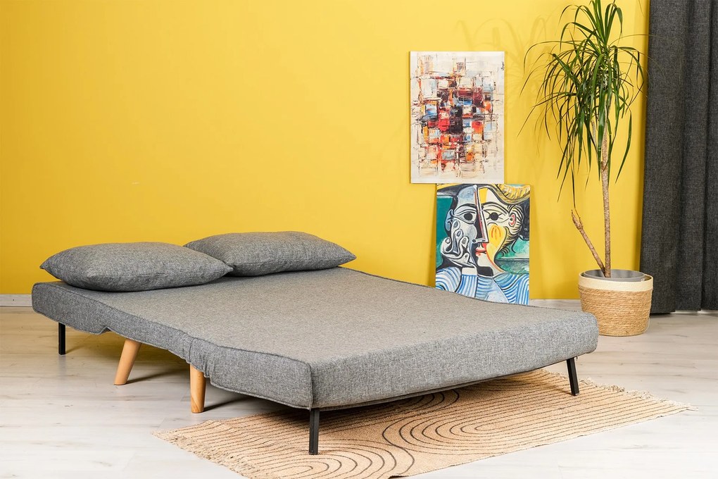 Hanah Home Rozkládací dvoumístná pohovka FOLDE světle šedá 120 cm