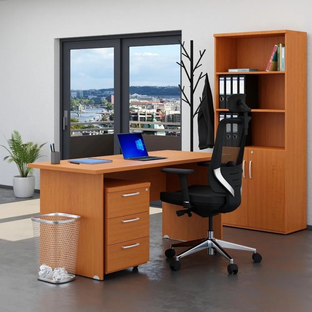 Sestava kancelářského nábytku Visio 2, 160 cm, třešeň