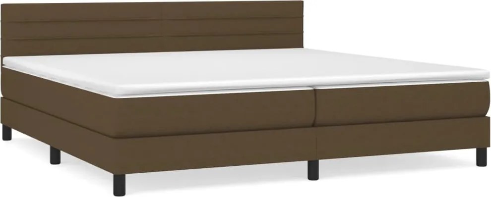 Box spring postel s matrací tmavě hnědá 200x200 cm textil 3140164