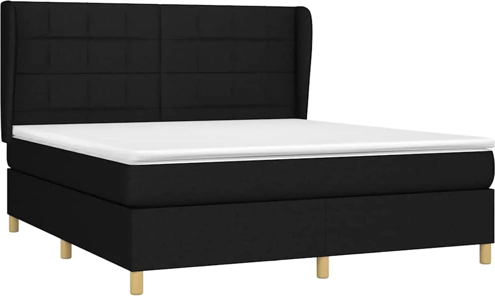 Box spring postel s matrací černá 160x200 cm textil 3128535