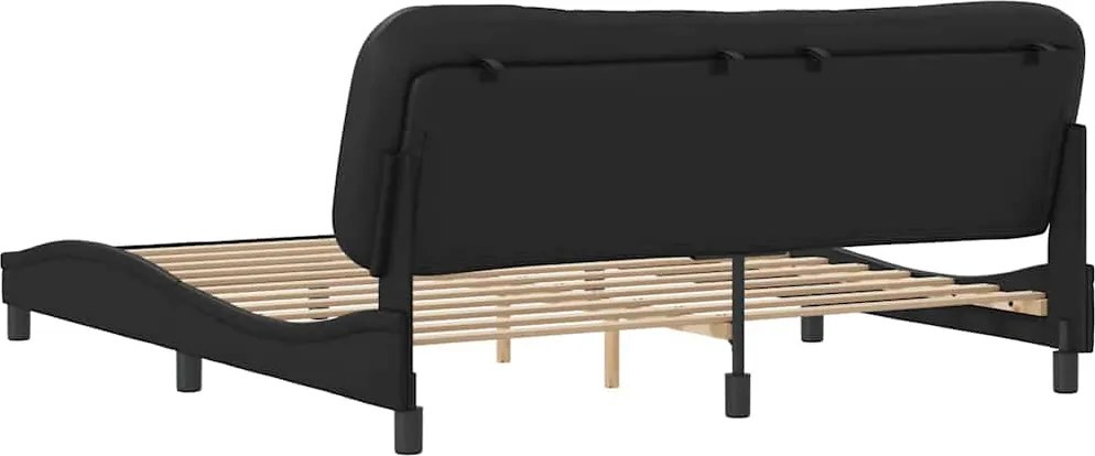 Rám postele bez matrace Hvar černý 180x200 cm umělá kůže 3208016