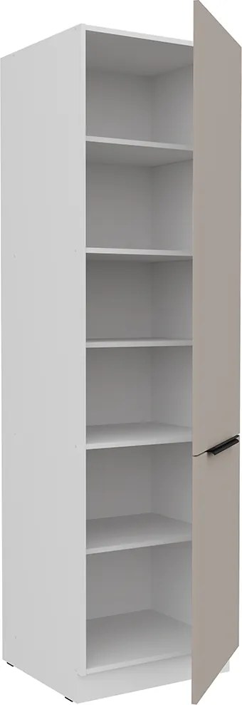 ARIA lb | vysoká skříňka 60 DK-210 2F potravinová s policemi | 60 cm | ANTI FINGERPRINT povrch | bílá/béžová