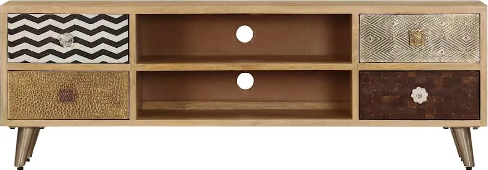 TV stolek 120 x 30 x 40 cm masivní mangovníkové dřevo 247340