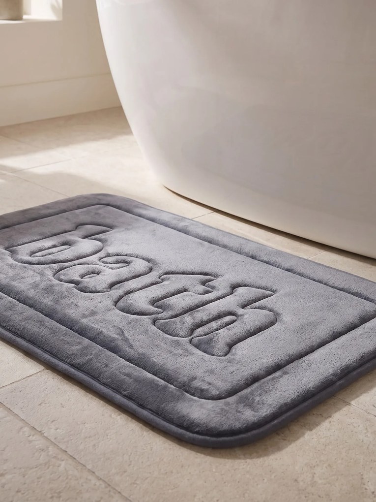 Sinsay - Koupelnový kobereček s nápisem Bath - šedá