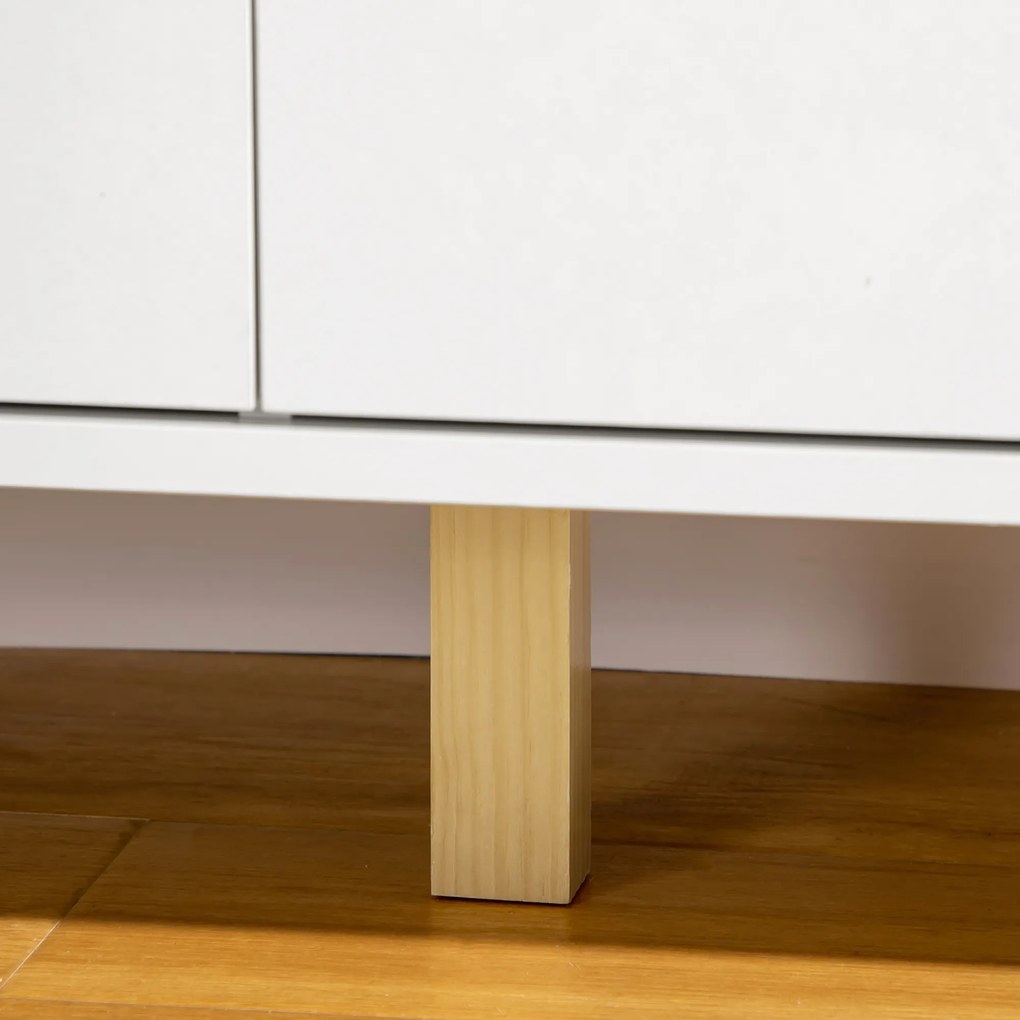 HOMCOM zásuvkový komoda s 6 zásuvkami pro kuchyň, ložnici, obývací pokoj, studium - moderní styl, systém proti převrhnutí 120x40x76 cm bílá