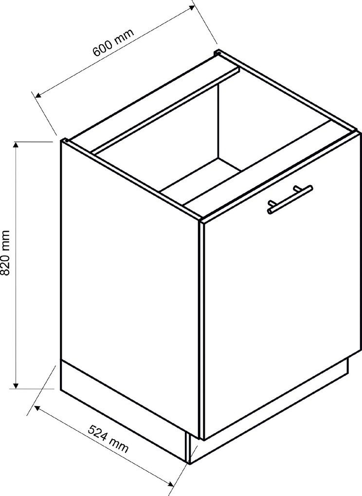ALFASHOP ZOYA dolní D60 P/L dub
