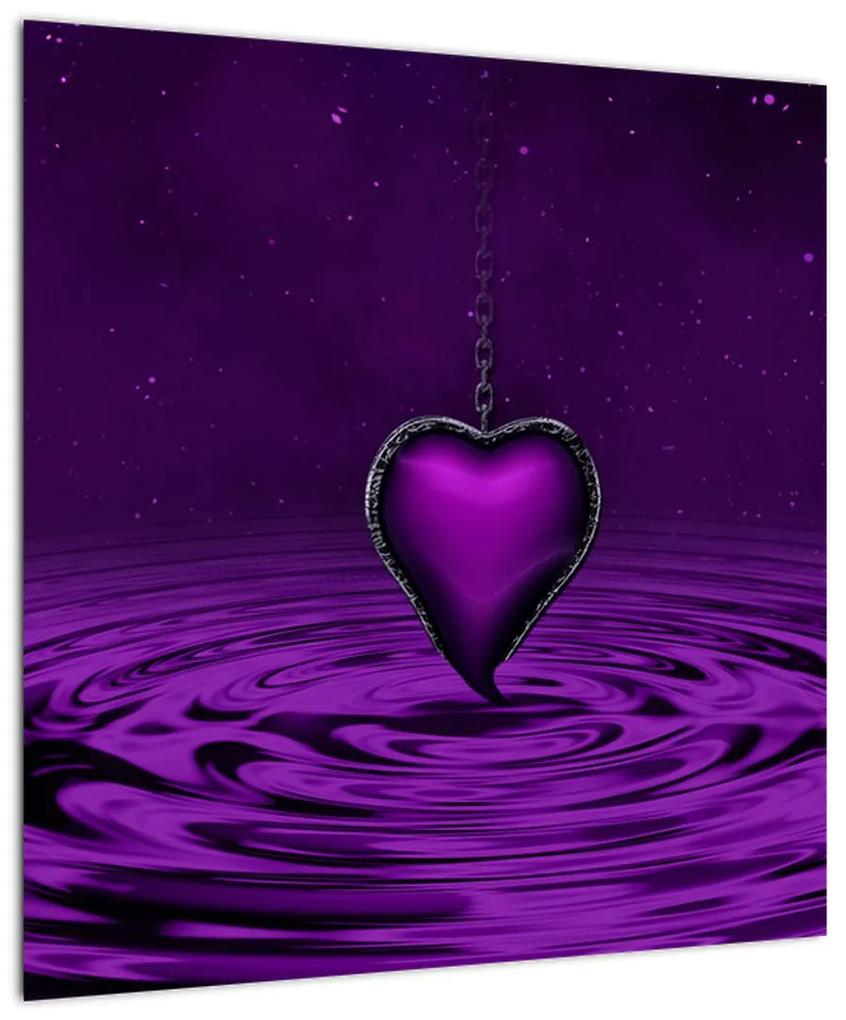 Obraz fialového srdce (50x50 cm), 40 dalších rozměrů