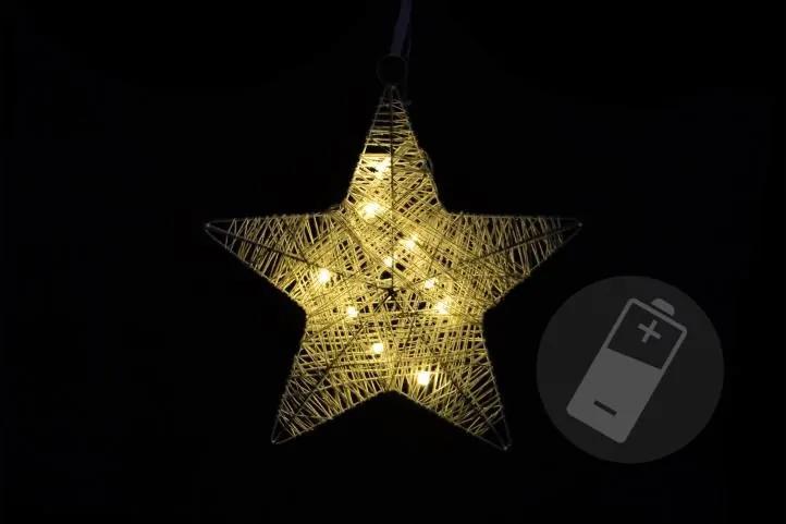 Nexos 28278 Vánoční dekorace - vánoční hvězda - 25 cm, 10 LED diod