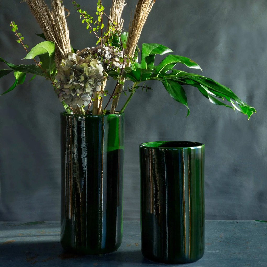 Oak GLAZED Emerald Green Vase Ø 21.5 cm / V 45 cm