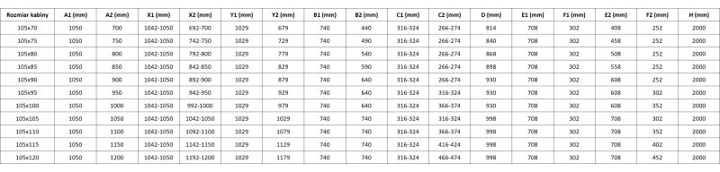 Mexen Lunar, L Duo výklopný sprchový kout 105 x 100 cm, 8mm čiré sklo, černý profil, 834L-105L-100P-70-00