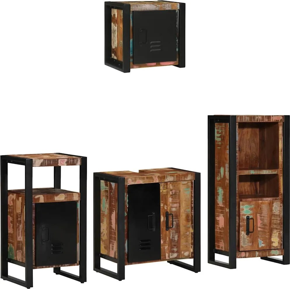 Sada koupelnového nábytku 4 ks Vícebarevný a černý 3305635