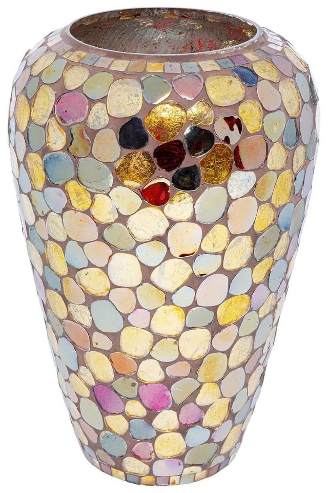 Skleněná barevná váza Kare Design Mosaic Pebbels, výška 30 cm