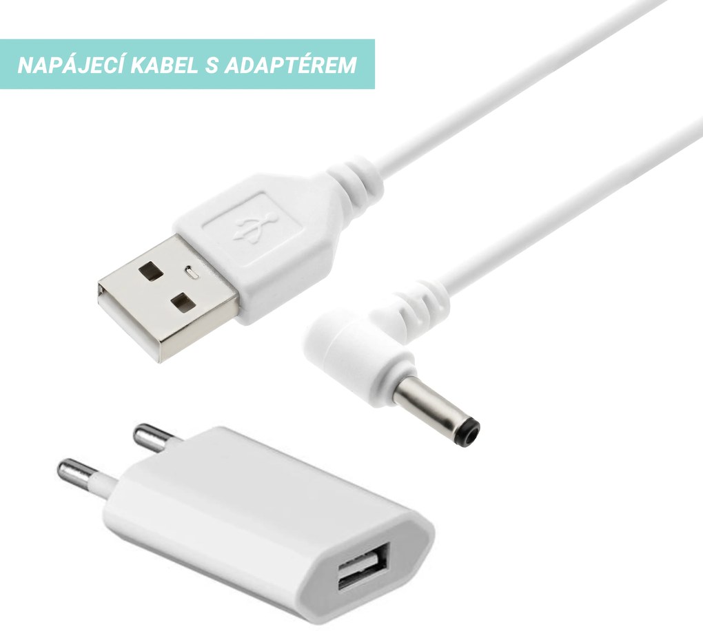 Digitální budík do sítě JVD SB3212.3 s teploměrem, USB nabíjením a světelným senzorem