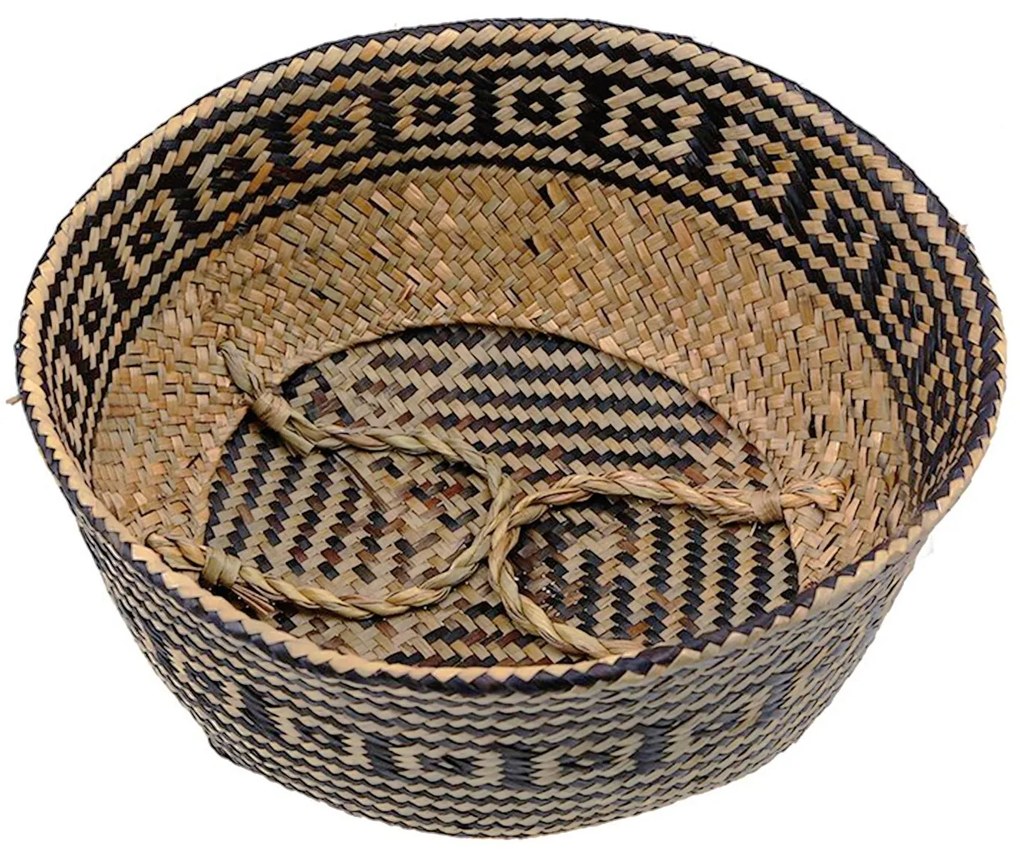 Tutumi, přírodní koš Boho 32x32x28 cm 322177, hnědá-černá, HOM-06662