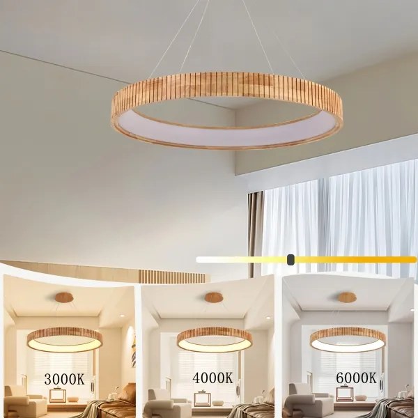 Brilagi - LED Lustr na lanku FALCON WOOD MODERN LED/60W/230V pr. 80 cm dřevo