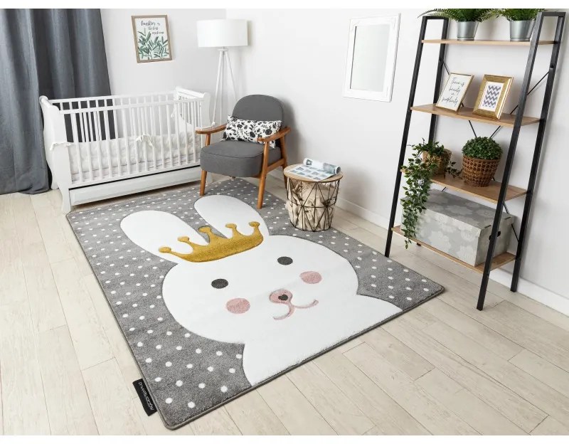 Dywany Łuszczów, Dětský kusový koberec Petit Bunny grey, 120x170, šedá, dětský pokoj