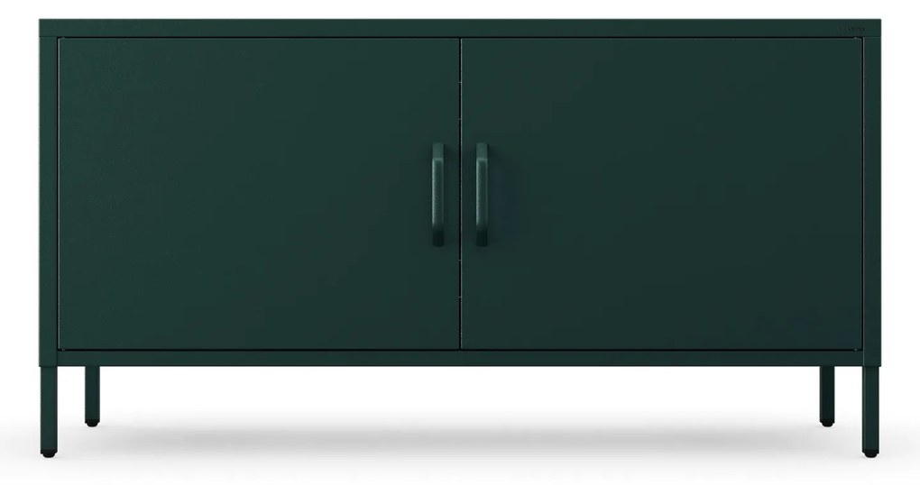 TV skříňka kovová na nožičkách lahvově zelená, 1150x595x400 mm: ROSA Modern