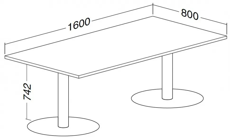 Jednací stůl ProOffice 160 x 80 cm, třešeň