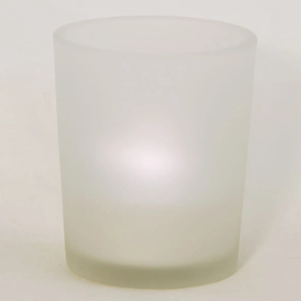 Skleněný svícen na votivní svíčky v barvě mléčného skla